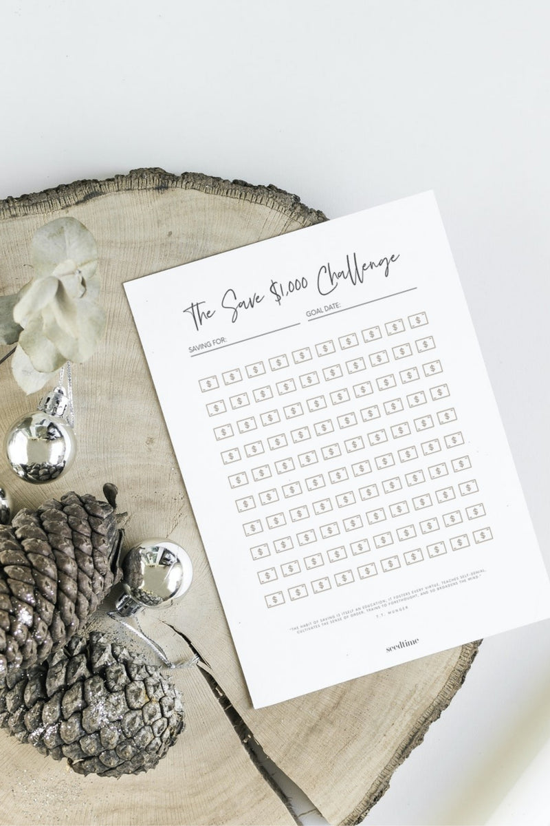 $1,000 Savings Challenge Tracker (Printable PDF) – The SeedTime Shop